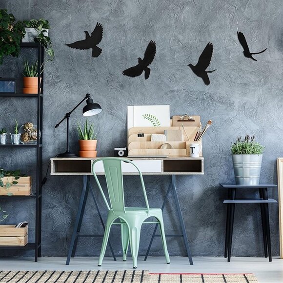 Wall Decor | New 4 Pieces Wooden Bird Wall Decor Flying Bird Wall ...